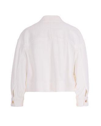 Elisabetta Franchi Womens Caban Coat Ivory Viscose Jacket