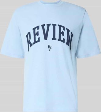 Review T-Shirt mit Label-Print und Rundhalsausschnitt