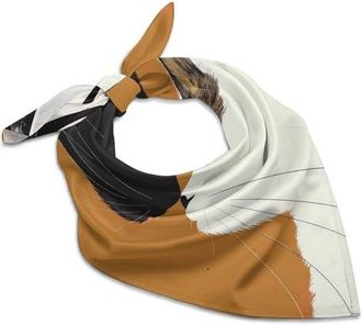 Generic Écharpe carrée en soie légère avec motif chat - Écharpe mignonne pour chaton - Écharpe respirante - Cadeau pour femme et homme, multicolore, 46x46cm