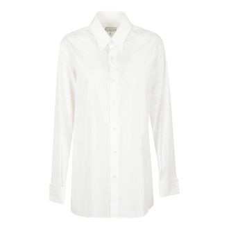 Maison Margiela Hemdkragen aus Baumwollpopeline - - Blouses & Shirts - Damen - Wei&szlig; - XS