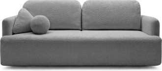 Selsey Dreisitzer-Sofa Lambina mit Schlaffunktion, Bettkasten, Boucle-Bezug in Grau
