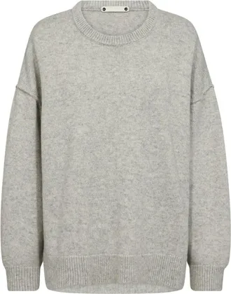 Co'Couture Femme, Pulls, Gris, Taille: 40 FR Pull en laine gris avec col en O