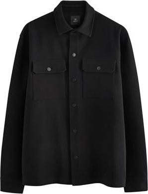 Next Homme Veste-Chemise &agrave; Boutons-Pression Noir XL