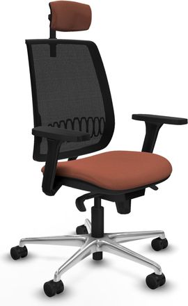 Piqueras y Crespo Alares Hochstuhl mit 3D-Armlehnen, h&ouml;henverstellbarer Lendenwirbelst&uuml;tze und h&ouml;henverstellbarem Kopfteil und Neigungsverstellung, ausgestattet mit 5 P