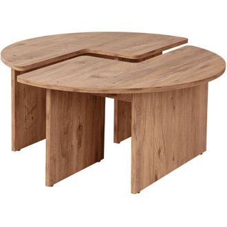 Calicosy Calicosy - Table Basse - Pin Atlantique, Style Rustique, 90x90x41 cm Id&eacute;ale pour Salon et Salle de S&eacute;jour