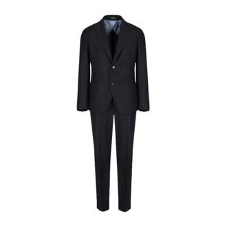 Emporio Armani Slim Fit Einreiher Wollanzug - - Suits - Herren - Schwarzk - XS