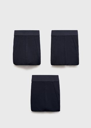 Mango Lot 3 slips combin&eacute;s bleu marine fonc&eacute; - Homme - XL - MANGO MAN