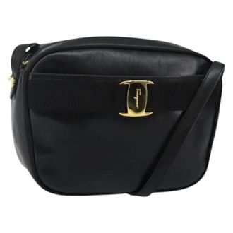 Ferragamo Sac bandouli&egrave;re en cuir Pre-owned - Femme - Pre-owned - Noir - Taille: ONE Size