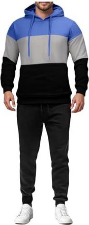 Generic Survêtement 2 pièces pour homme, ensemble de survêtement à capuche et jogging, ensemble décontracté pour sport de plein air, survêtement dautomne et d