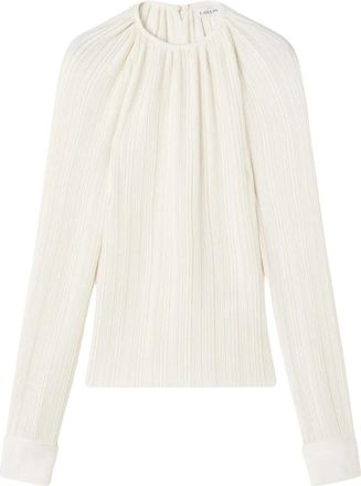 Lanvin Top en charmeuse pliss&eacute;e - Femme - Blouses et Chemises - Blanc - Taille: 32 FR