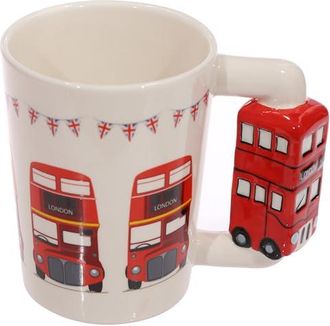 Puckator London Tasse en c&eacute;ramique Dolomite avec poign&eacute;e en forme de bus
