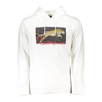 Cavalli Kapuzenpullover Wei&szlig; Langarm Logo - - Sweatshirts & Hoodies - Herren - Wei&szlig; - 3XL