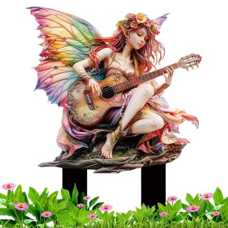 Generic Zibeem Feenfiguren,Gartenfeen - Pflanzentopf-Feendekorationen für Gärten - Zaun-Ornament, Blumentopf-Dekorationen, Feengarten-Zubehör für Hof-Rasen-Bl