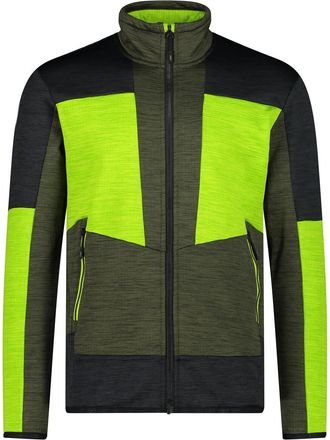 F.lli Campagnolo M Jacket Melange Grid Tech Colorblock-Gr&uuml;n-Oliv - Leichte atmungsaktive Herren Fleece Jacke, Gr&ouml;&szlig;e 54 - Farbe Oil Gr