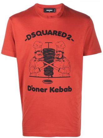 Dsquared2 t-shirt en coton &agrave; logo imprim&eacute; - Orange