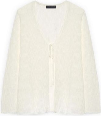 Fiorella Rubino Femme, Vestes, Blanc, Taille: 38 FR Gilet L&eacute;ger avec Fermeture &agrave; Nouer