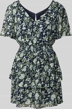 Apricot Minikleid mit Smok-Detail