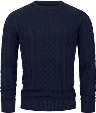 Indicode Hommes INBellin Pullover | Pull à col Rond Navy XL
