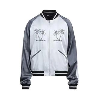 Palm Angels Luxuri&ouml;se Bomberjacke mit geripptem Saum - - Jackets - Herren - Grau - XL
