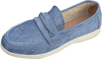 Generic Mocassins larges et d&eacute;contract&eacute;s pour femme - Couleur unie - R&eacute;tro - Respirant - Confortable - Classique - Chaussures plates &agrave; enfiler - Pour la march