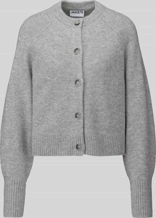 Jake*s Casual Strickjacke aus reiner Wolle mit Label-Detail