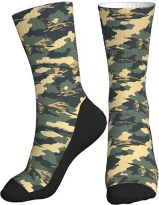 Generic Imprimé DAvion Camouflage Vert Chaussettes Drole Doux Chaussette Homme Chaudes Chaussettes Sport Pour Quotidien Entraînements Affaires 40Cm