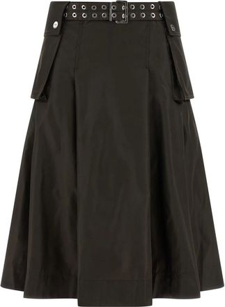 Ganni Femme, Jupes, Brun, Taille: 40 FR Duchesse Nylon Pleated Skirt