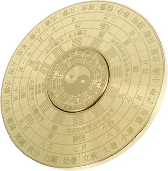 Valiclud Vintage Chinesischer Messing-kompass Mit Drehbarem Acht-diagramme-Design Praktischer Großer Zeiger Dekoratives Taoismus-Handwerk Für Haus Büro Outdoor