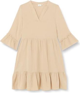 Only Carmakoma Carthyra Life Peplon Dress WVN Robe Chemisier, Beige, 46 Grande Taille Femmes