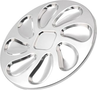 Pretyzoom Edelstahl Grillplatte Mit Schlitzen Und Muscheln F&uuml;r Servieren Von Austern Snacks Und Eint&ouml;pfen Lebensmittelecht Und Robust F&uuml;r Partys Und Alltag