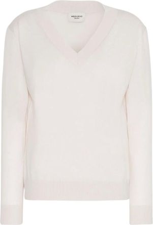 Max Mara Femme, Pulls, Beige, Taille: 38 FR Pull en Laine, Soie et Cachemire &agrave; col en V