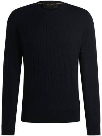 BOSS pull en soie - Bleu