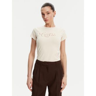 Guess T-Shirt W5GI47 KA0Q1 &Eacute;cru Slim Fit