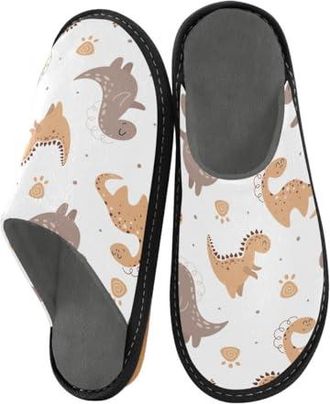 HMZXZ Pantoufles dinosaures boh&egrave;me pour homme et femme, motif patte de dinosaure, pantoufles dint&eacute;rieur pour la maison, la chambre &agrave; coucher, les voyages, m
