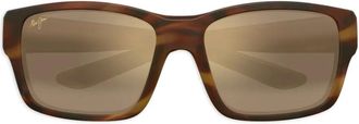 Maui Jim lunettes de soleil Mangroves &agrave; effet &eacute;caille de tortue - Marron