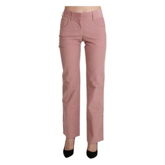 Ermanno Scervino Chic Pink Mid Waist Straight Hosen - - Trousers - Damen - Rosa - XS