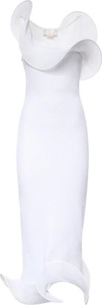 Genny Femme, Robes, Blanc, Taille: 38 FR Tricots Fine Viscose Volant