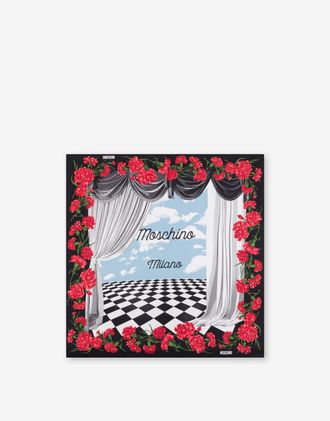 Moschino Echarpe en soie imprimée - Noir