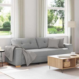 vidaXL Vidaxl - Sofa 3 places avec coussin Gris nuage tissu