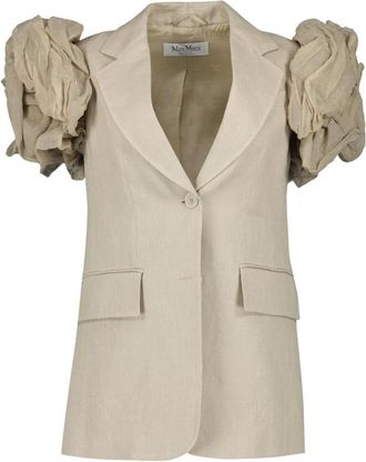Max Mara Femme, Vestes, Beige, Taille: 38 FR Sabituro Sleeveless Jacket