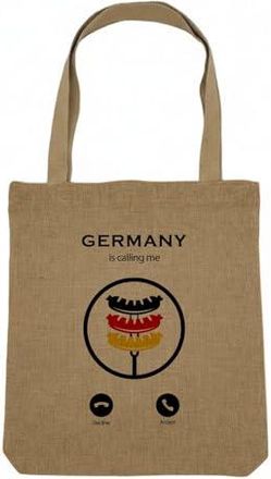 Fabulous Sac Shopping Tote Bag Aspect Lin - Germany Is Calling Me Sausage Gastronomy - Sac de Courses Toile Epaisse 360g Beige Naturel Cabas Port&eacute; Epaule Solid