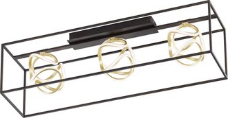 Fischer & Honsel Deckenleuchte Gesa 3x LED 16,0 Watt, schwarz, 3 Stufen Dimmer, 20556, 108 x 26 x 31 cm (LxBxH), 6800 lm, 3000 K