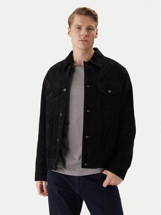 HUGO BOSS Lederjacke Johot 50552130 Schwarz Regular Fit