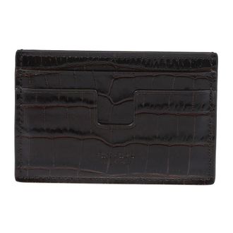 Tom Ford Homme, Accessoires, Noir, Taille: ONE Size Porte-cartes de cr&eacute;dit imprim&eacute; brillant