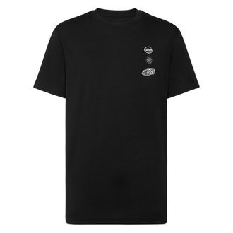Philipp Plein Homme, Tops, Noir, Taille: 2XL Jersey T-shirt Col Rond Cars Racing