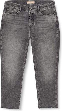 7 For All Mankind Womens Josefina Luxe Vintage with Worn Out Hem Jeans, Grey, 26W x 26L