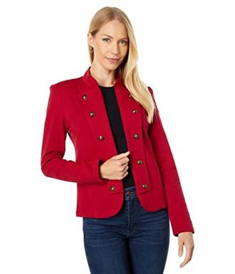 Tommy Hilfiger Veste à bande ouverte sur le devant pour femme, piment, X-Small