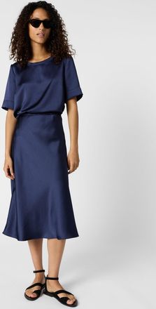 Gerard Darel Jupe midi en satin - JOLANA - Marine