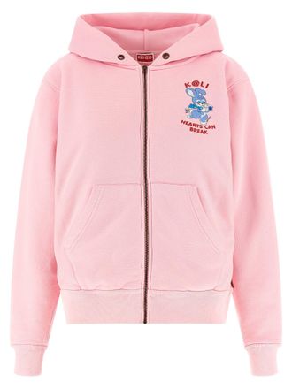 Kenzo Cartoon Graphic Print Hoodie - Pink
