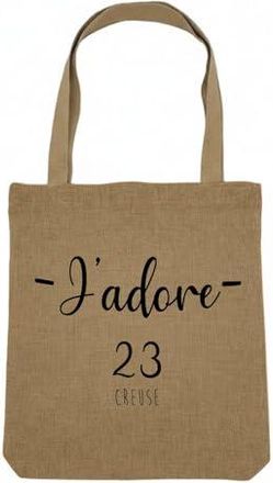 Fabulous Sac Shopping Tote Bag Aspect Lin - JAdore 23 Creuse Departement France Region - Sac de Courses Toile Epaisse 360g Beige Naturel Cabas Port&eacute; Epaule Sol